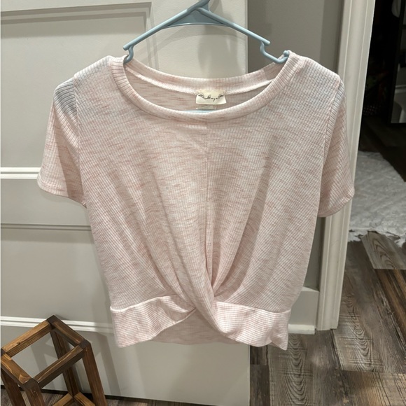 gaze | Tops | Gaze Blush Pink Twist Top | Poshmark